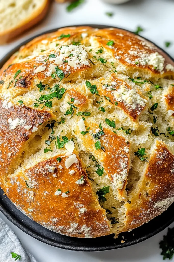 Rustic Garlic Parmesan Herb Bread – Food Recipe Usa