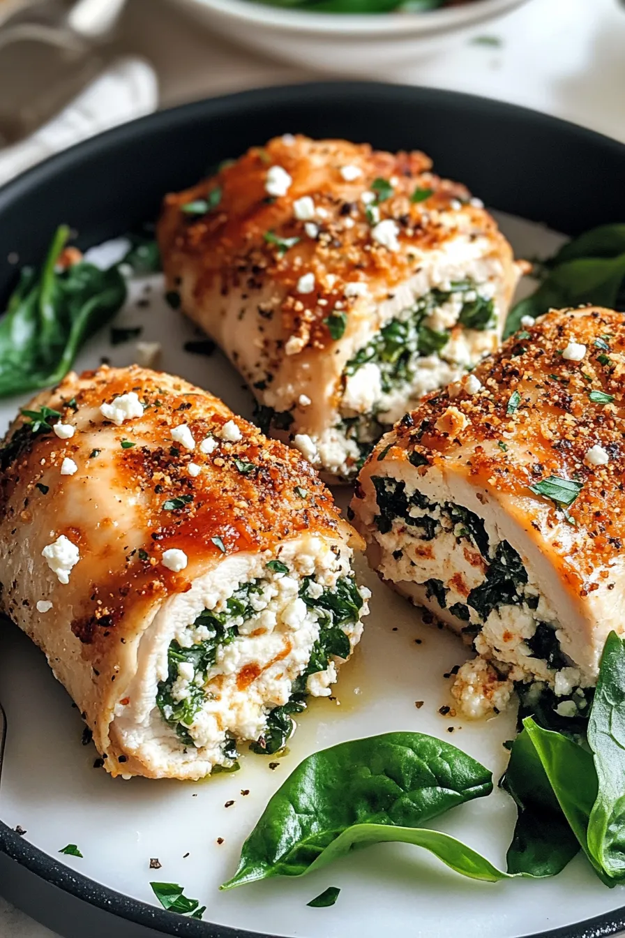 Spinach Stuffed Chicken Roll-Ups with Feta – Food Recipe Usa