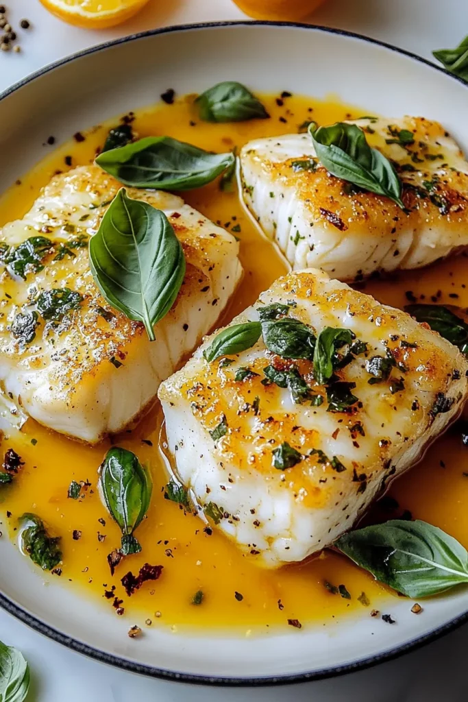 Pan Fried Cod in a Citrus Basil Butter Sauce – Food Recipe Usa