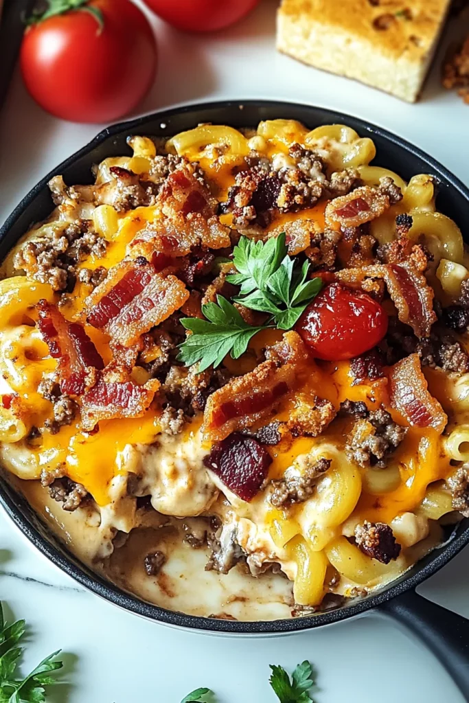 Must-Try BBQ Bacon Cheeseburger Mac ‘n’ Cheese Casserole – Food Recipe Usa
