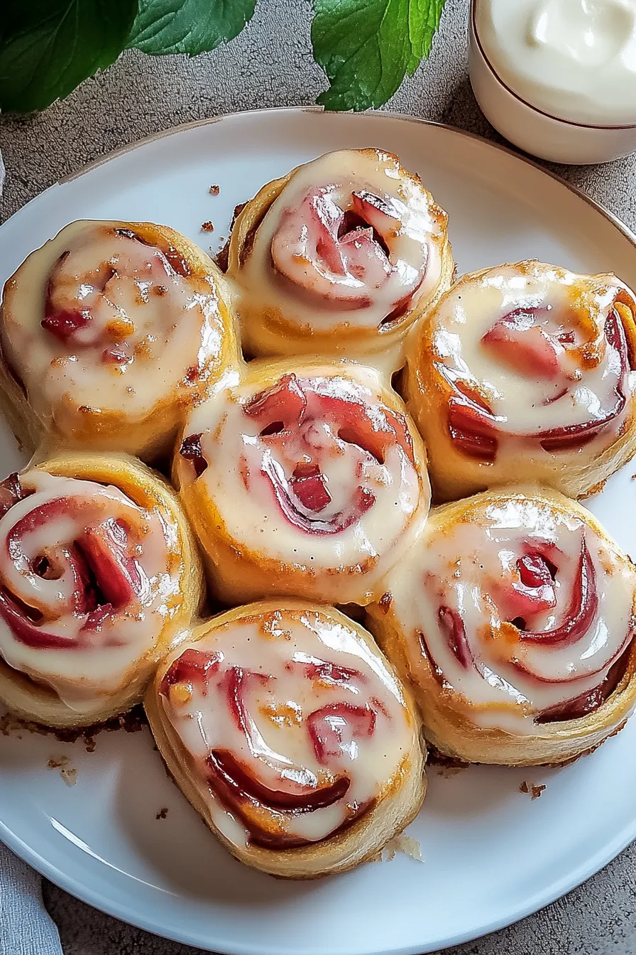 Rhubarb Sticky Buns with Vanilla Bean Mascarpone Frosting – Food Recipe Usa