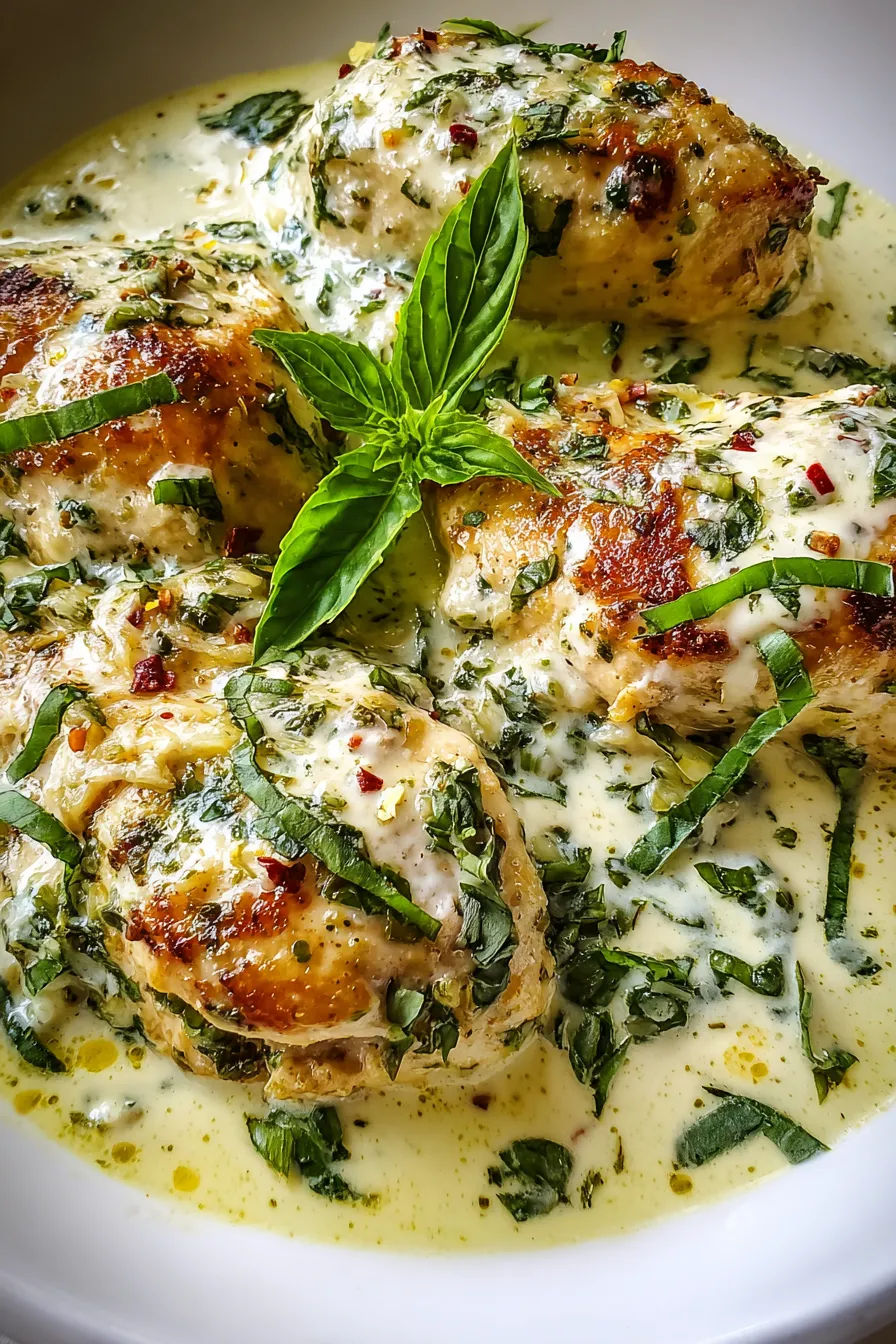Mozzarella Chicken in Basil Cream Sauce – Food Recipe Usa