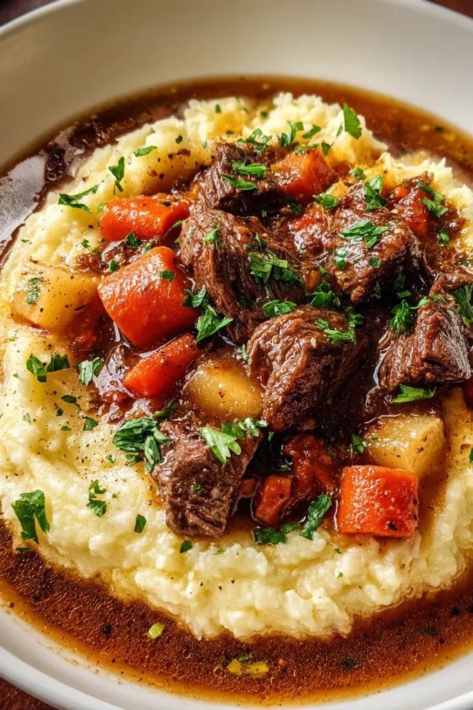 Fall Apple Cider Beef Stew over Mashed Potatoes – Food Recipe Usa