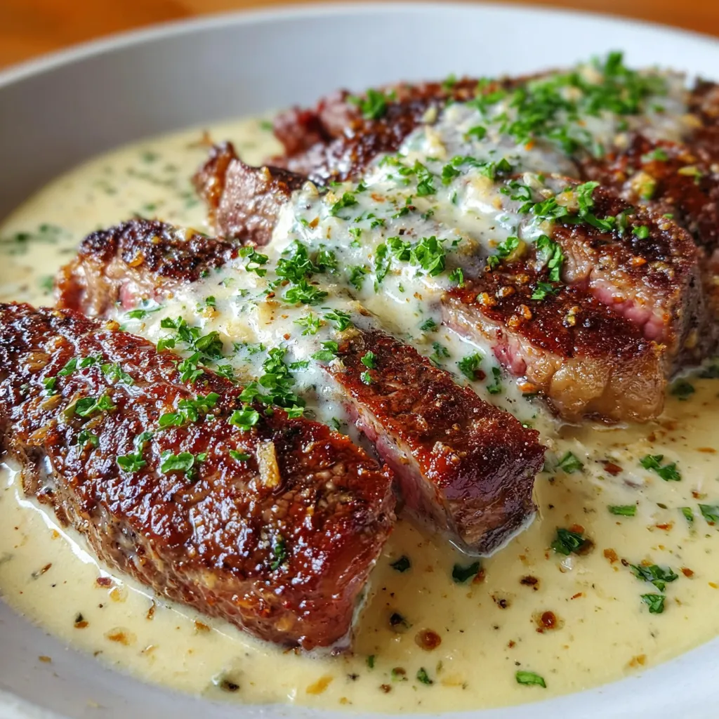 Garlic Butter Steak with Parmesan Cream Sauce – Food Recipe Usa
